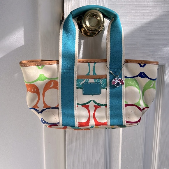 Coach | Bags | Vintage Coach Multi Colored Logo Mini Bag | Poshmark